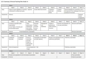 Grade 12 Annual Teaching Plan | Business Studies | CAPS Doc