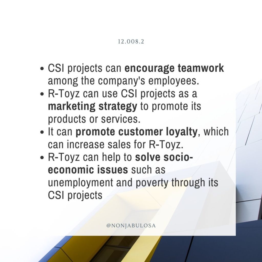 Benefits of CSR (or CSI) to the Business – Positive Impact