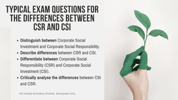 Describe the Differences Between CSR and CSI