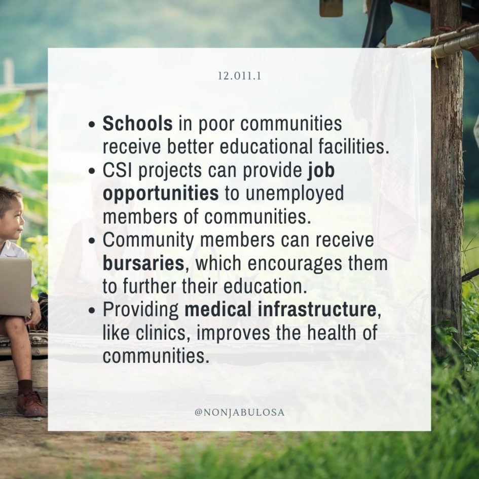 Discover the Benefits of CSI to the Community - Grade 12