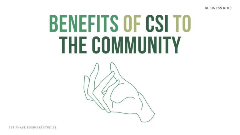 Discover the Benefits of CSI to the Community - Grade 12