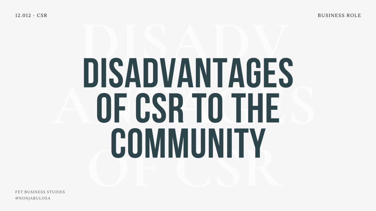 Discuss the Disadvantages of CSR to the Community | Grade 12