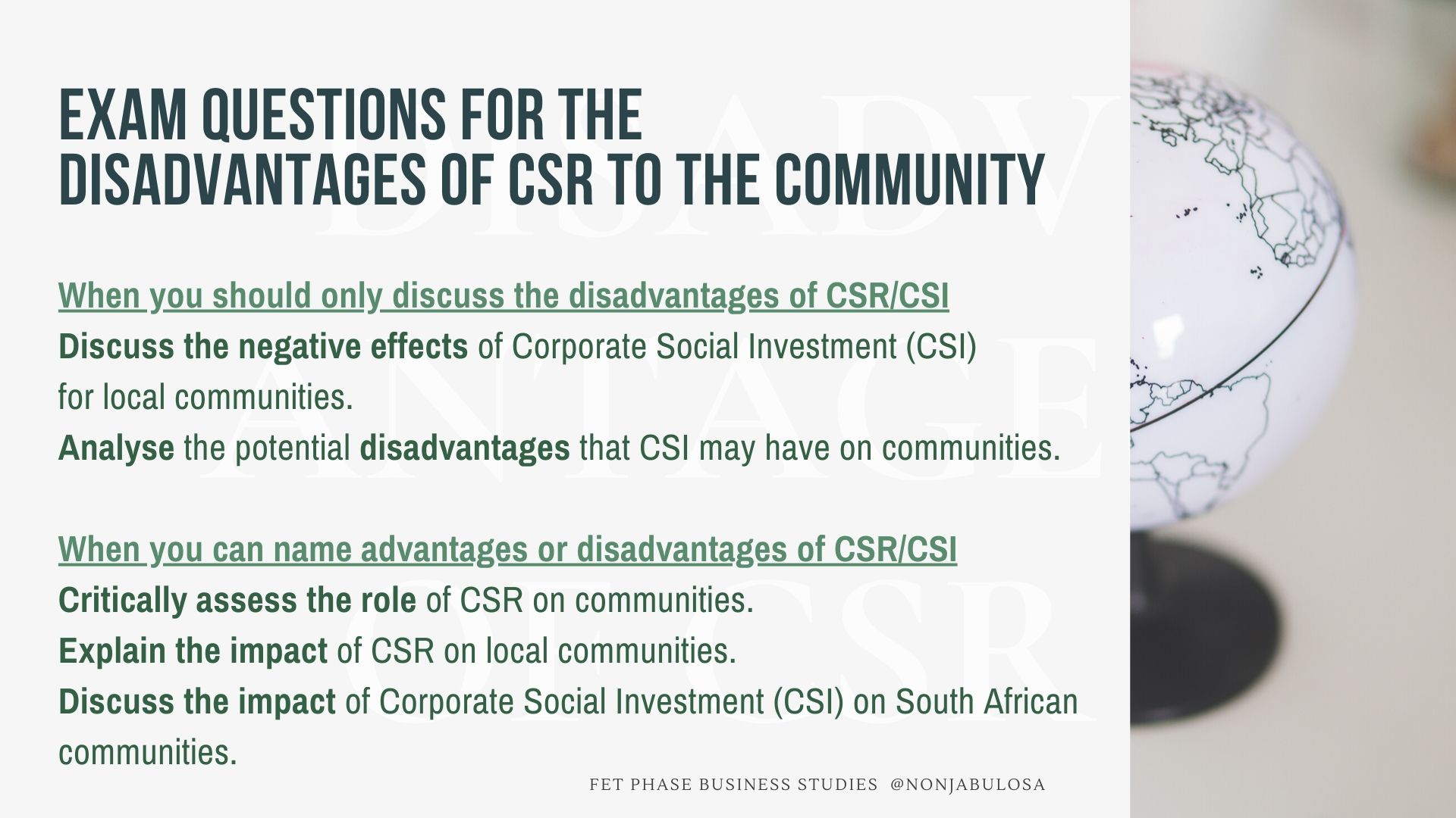 Discuss the Disadvantages of CSR to the Community | Grade 12
