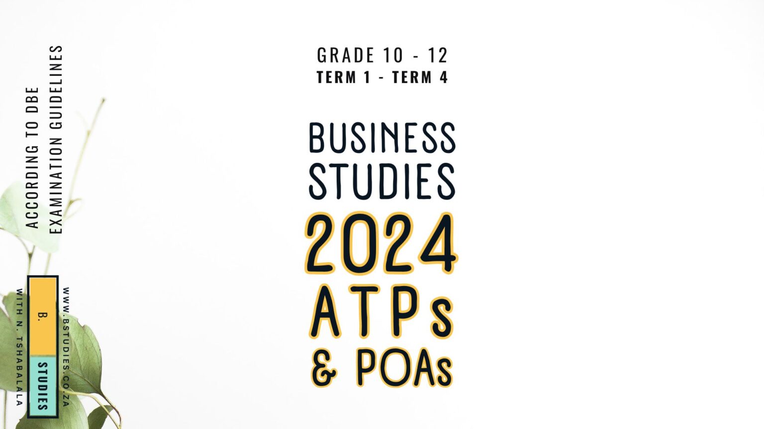 Business Studies 2024 ATPs and POAs for Grades 10-12 | FET